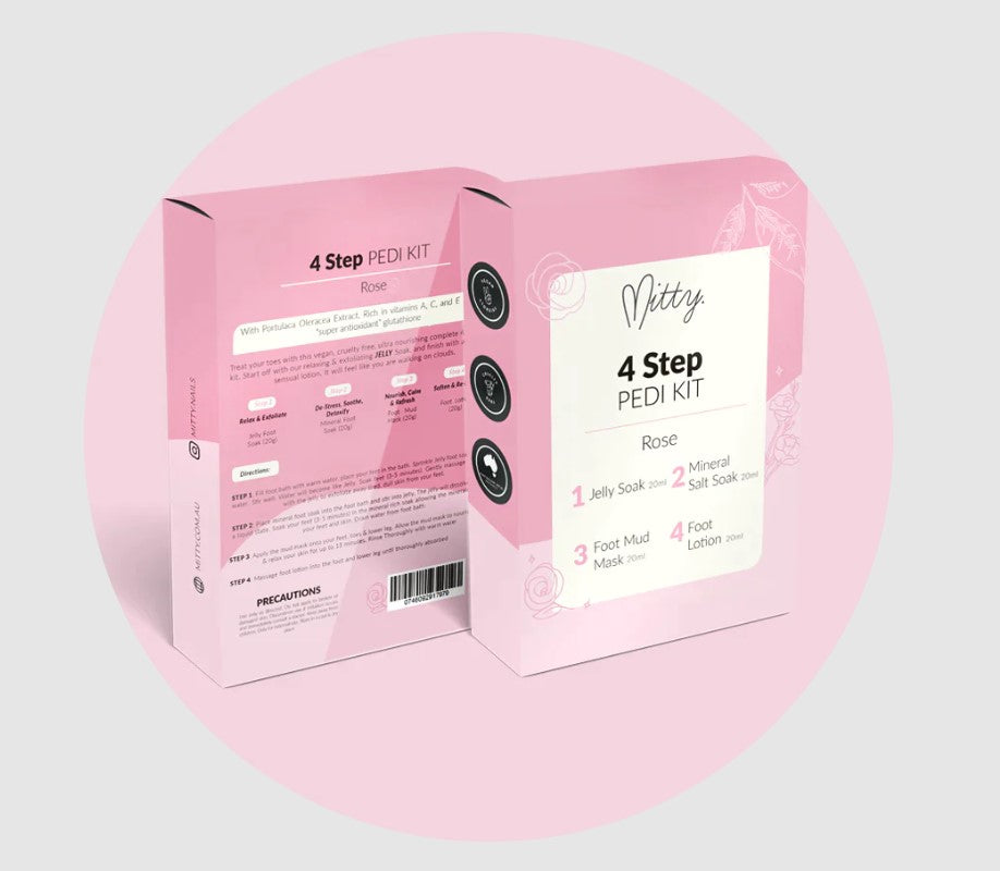 Buy Mitty 4 Step Pedi Kit Rose 4x20ml Online