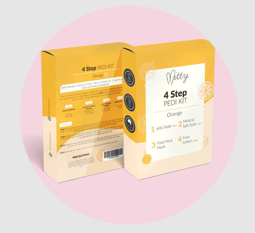 Buy Mitty 4 Step Pedi Kit Orange 4x20ml Online