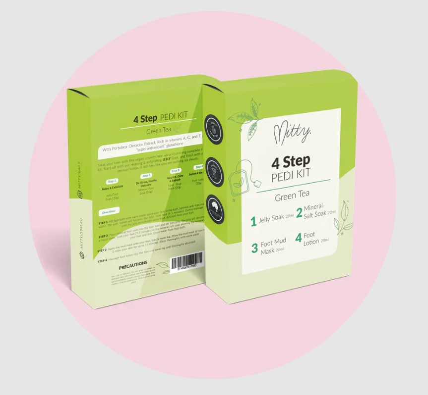 Buy Mitty 4 Step Pedi Kit Green Tea 4x20ml Online