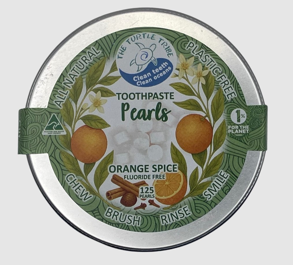 Buy The Turtle Tribe Toothpaste Pearls Orange Spice Fluoride Free Online