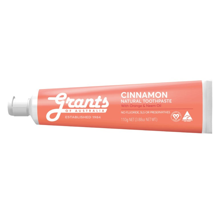 Buy Grants Cinnamon Natural Toothpaste Fluoride Free 110g - 12 Pack Online