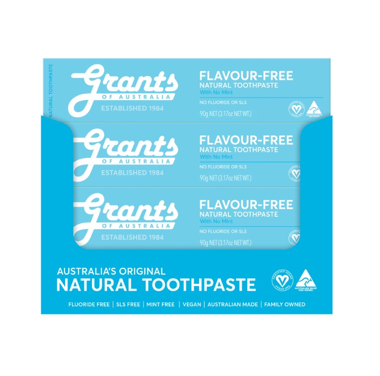 Buy Grants Toothpaste Flavour Free Fluoride Free 90g - Box of 12 Online