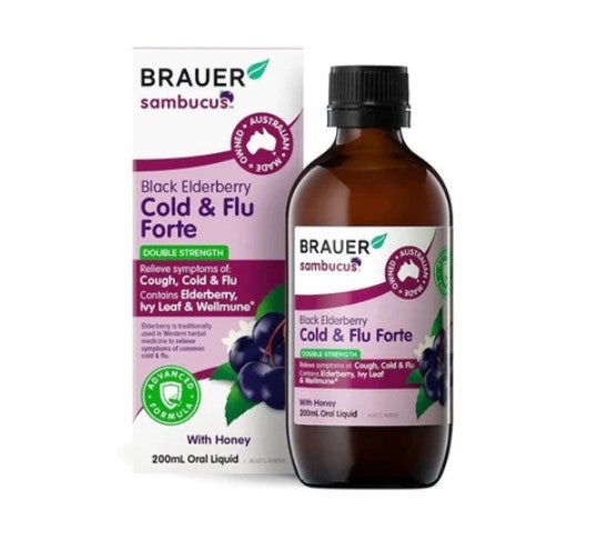 Buy Brauer Black Elder Cold & Flu for Adults 200ml Online