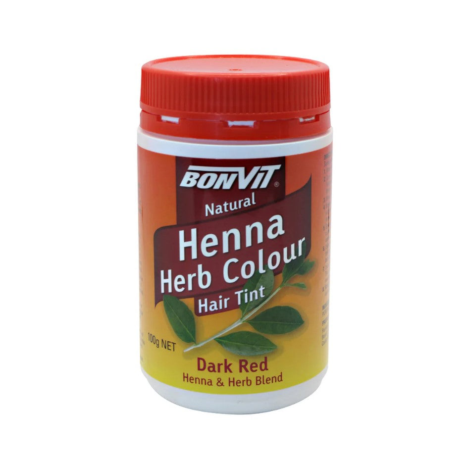 Buy Bonvit Henna Hair Tint Powder Dark Red 100g Online