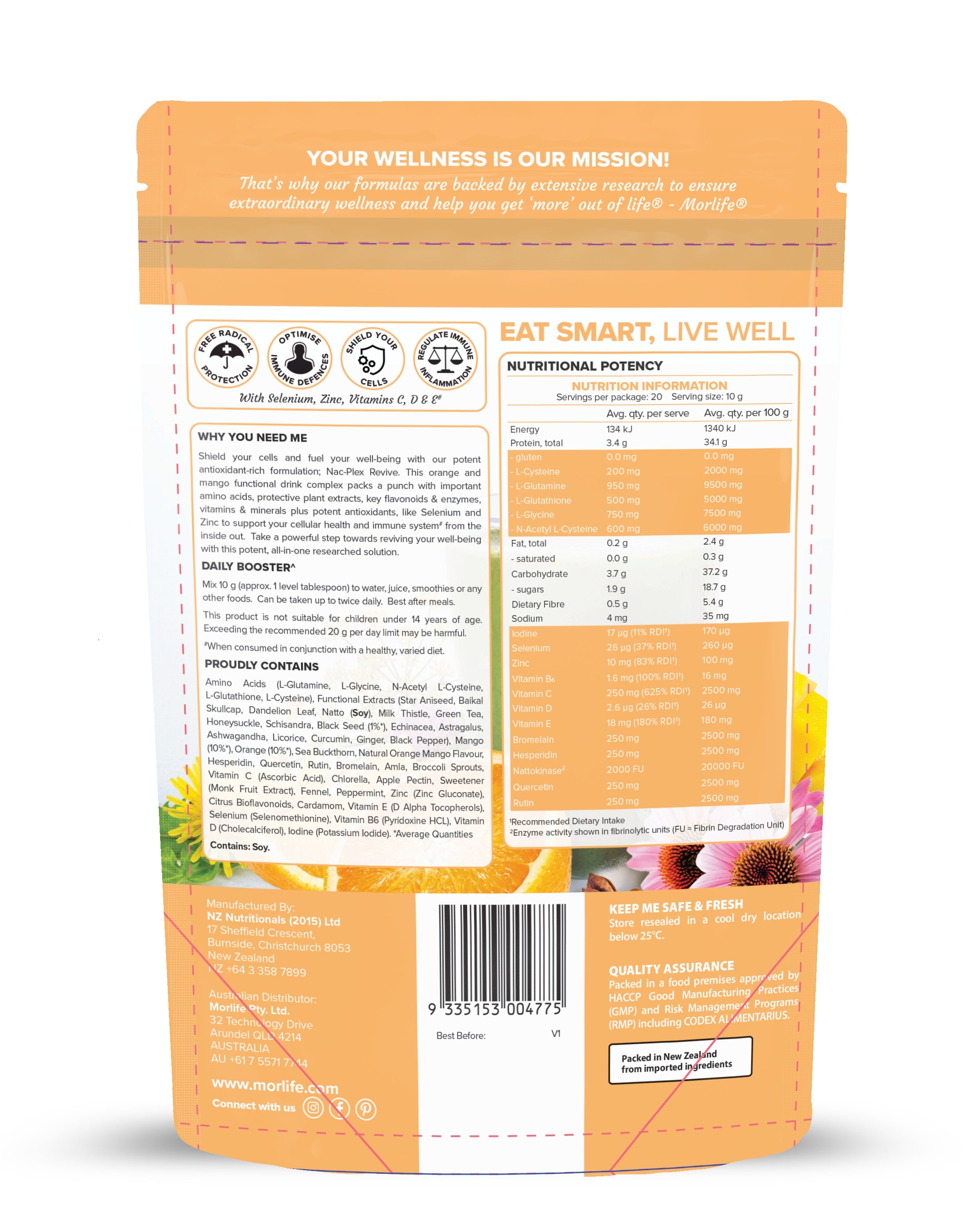 Buy Morlife Nac-Plex Revive 200g Online