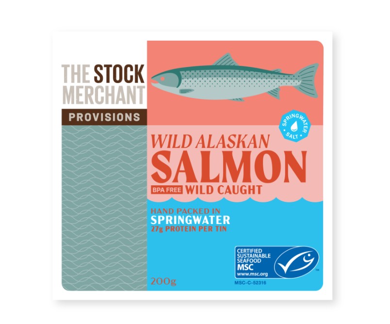Buy The Stock Merchant Wild Salmon MSC Pure Water 200g Online
