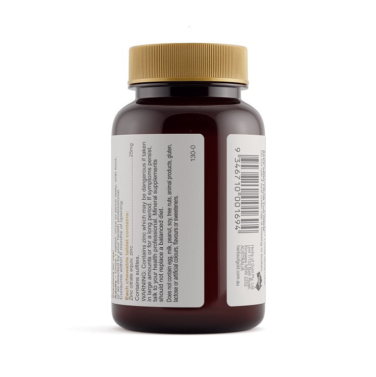 Buy Herbs of Gold Zinc Chewable 60 tablets Online