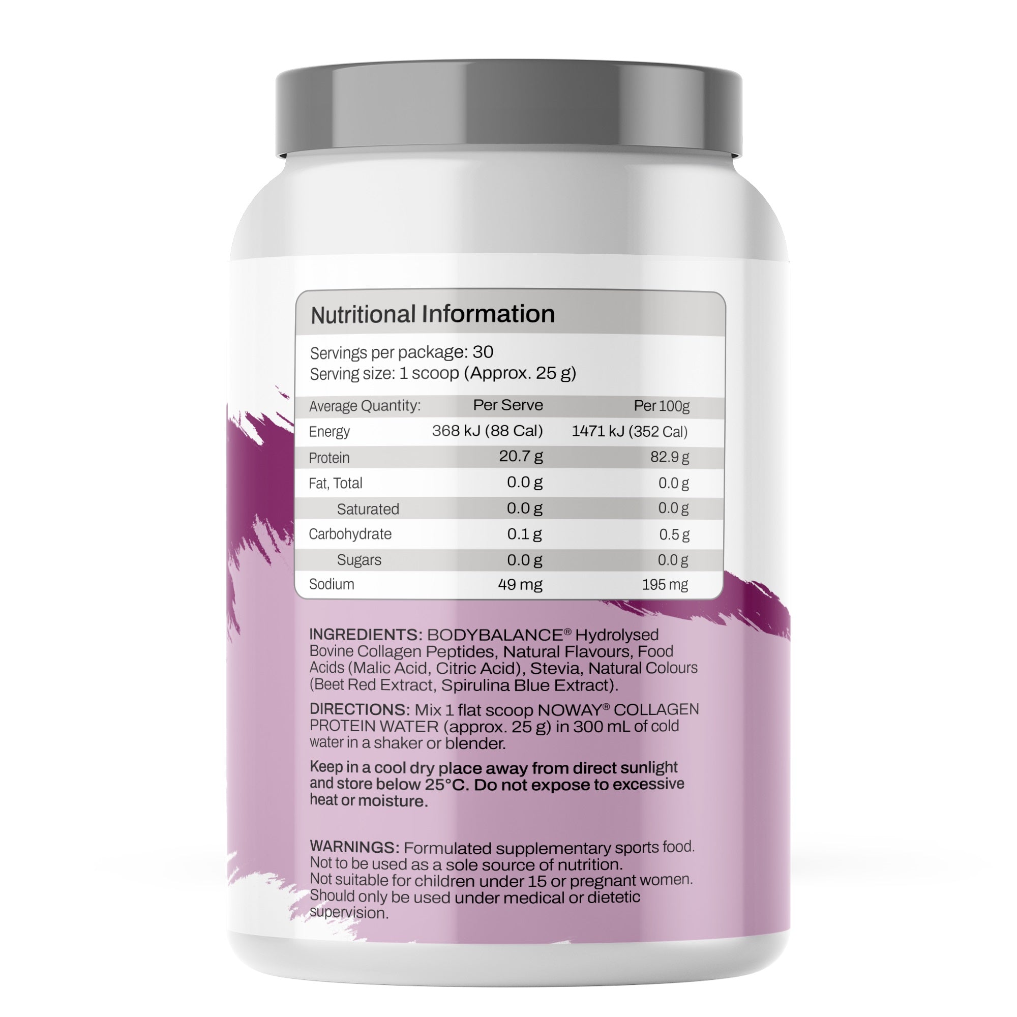 Buy NOWAY Collagen Protein Water Grape 30 Serve Tub 750g Online