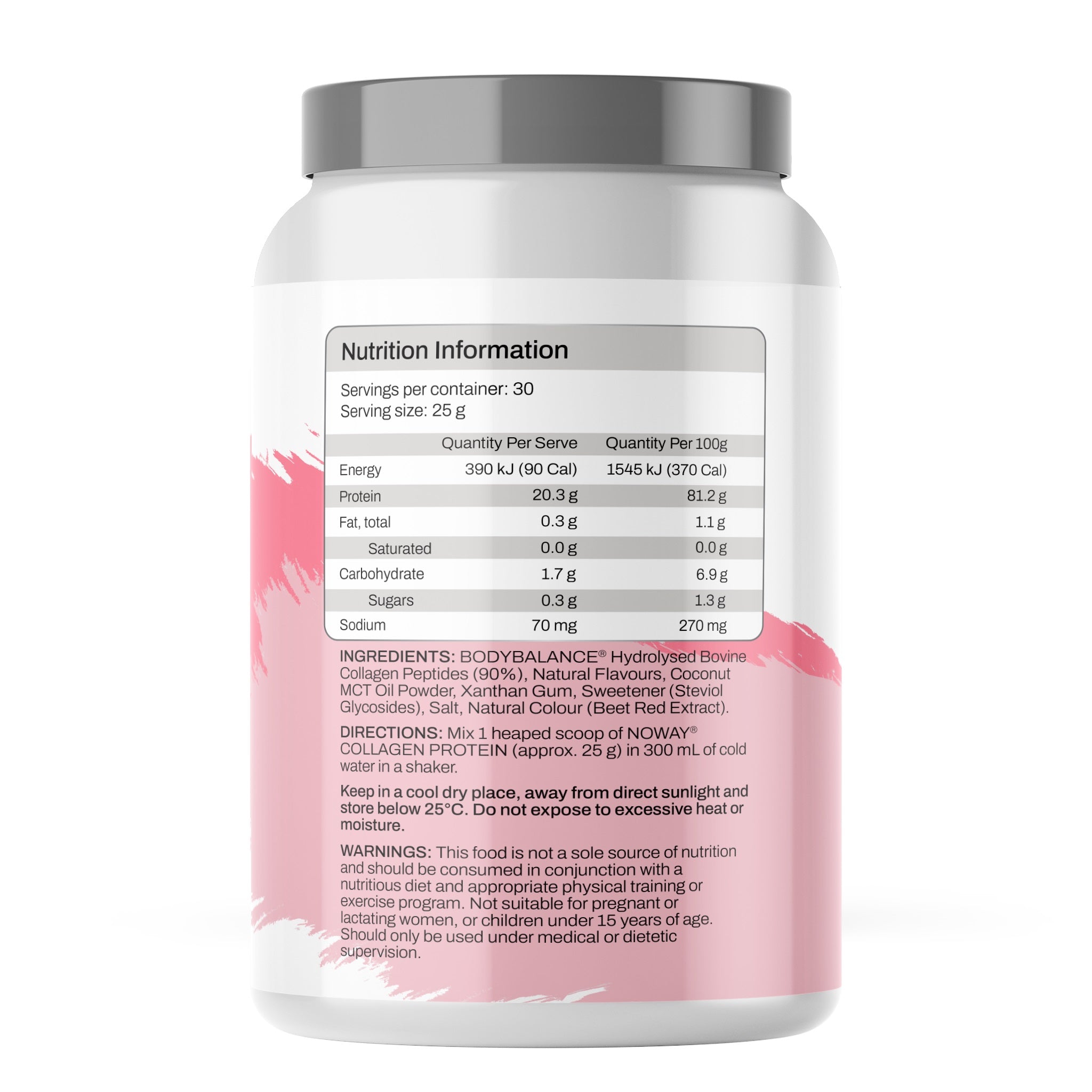 Buy NOWAY Collagen Protein Strawberry Milkshake 30 Serve 750g Online