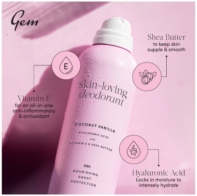 Buy Gem Care Skin Loving Deodorant Coconut & Vanilla 207ml Online