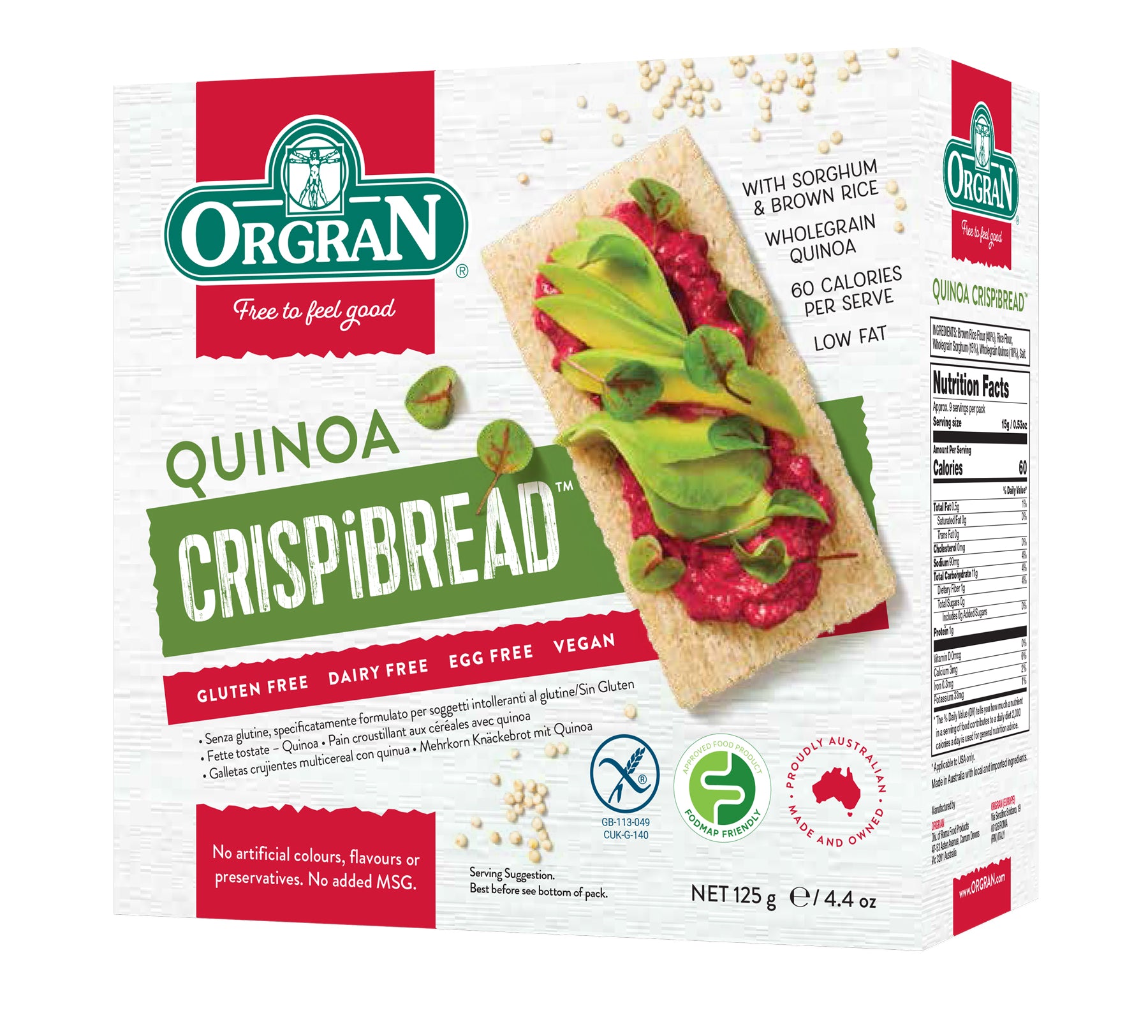 Buy Orgran Crispbread Multigrain Quinoa 125g Online