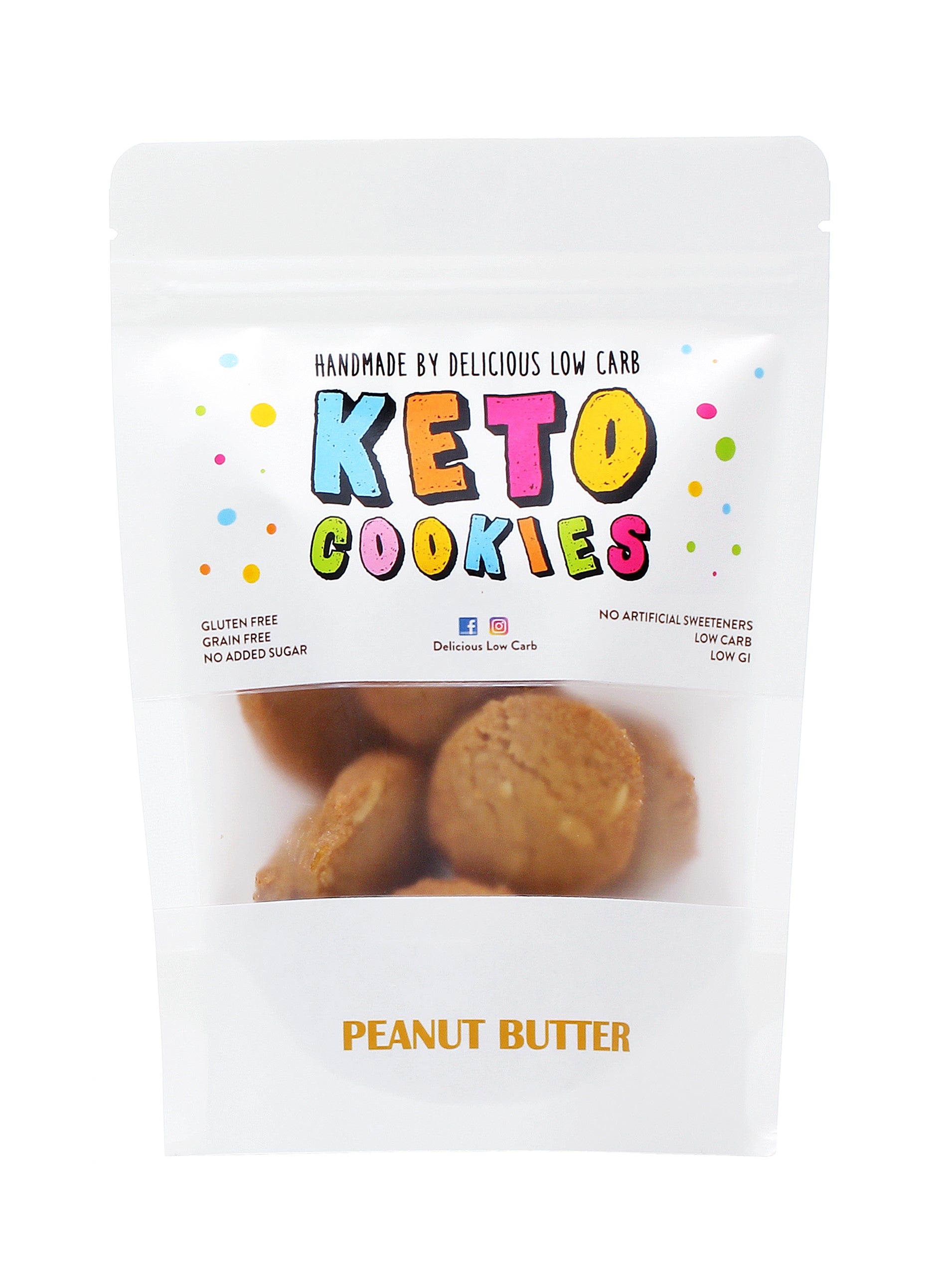 Buy Delicious Low Carb Keto Cookies 100g x 5 pack Online
