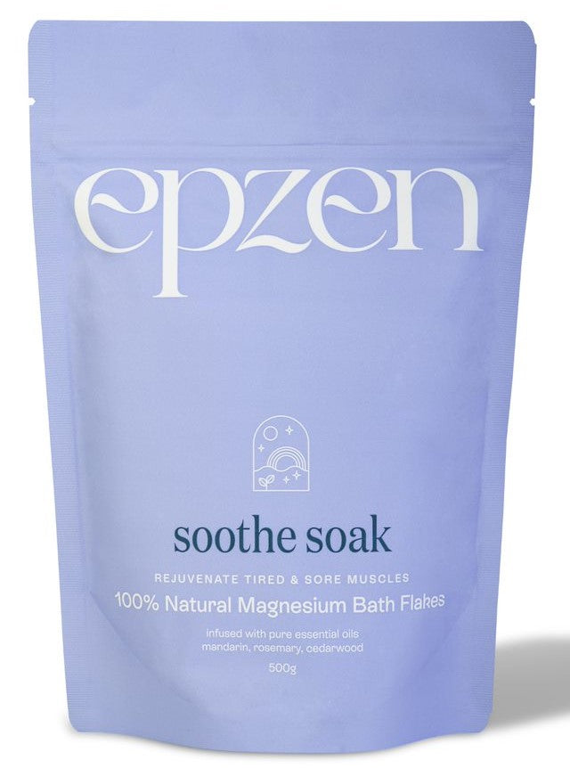 Buy EpZen Soothe Soak 100% Natural Magnesium Bath Flakes 500g Online